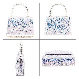 jascaela Women's Evening Handbag Cocktail Party Clutch Purse Pearl Top Handle Evening Bag