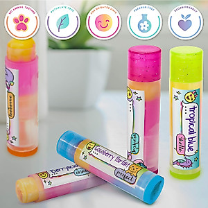 Just My Style Layered Lip Balm by Horizon Group USA, DIY 5 Shimmering Lip Balms, Mix Fruity Flavors To Make Your Own Unique Lip Balm. Strawberry, Tropical Fruit & Very Berry