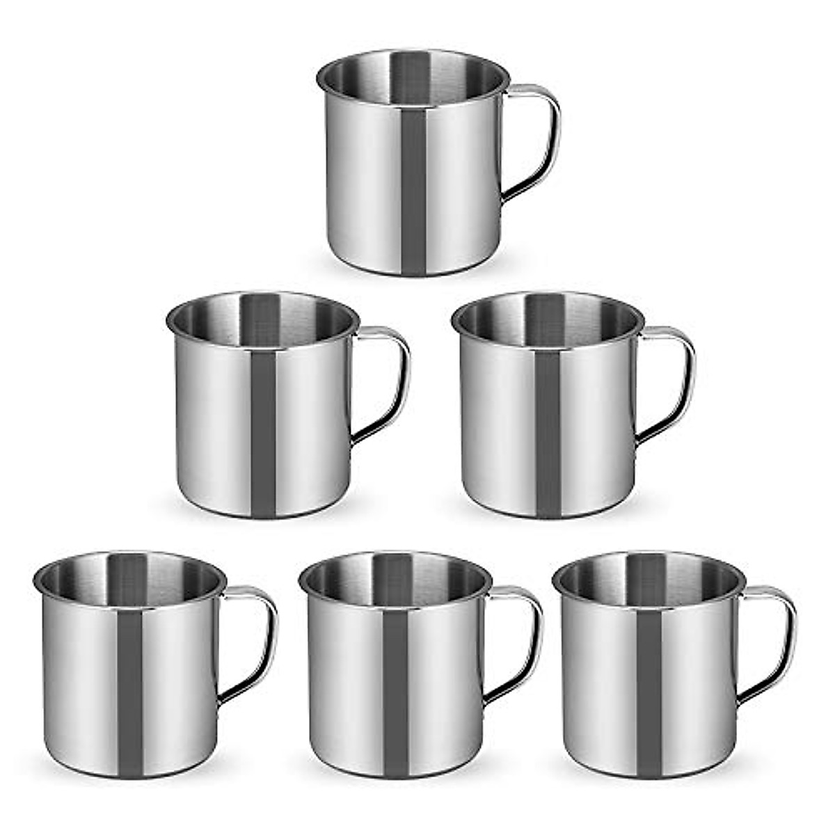 Stainless Steel Coffee Cup with Handle 6 Pcs Camping Cup 4oz Stainless Steel Espresso Cups 2.362.17Inch Metal Shot Glasses Tea Mug Cup Tea Party Great for Outdoor Events Picnics Party