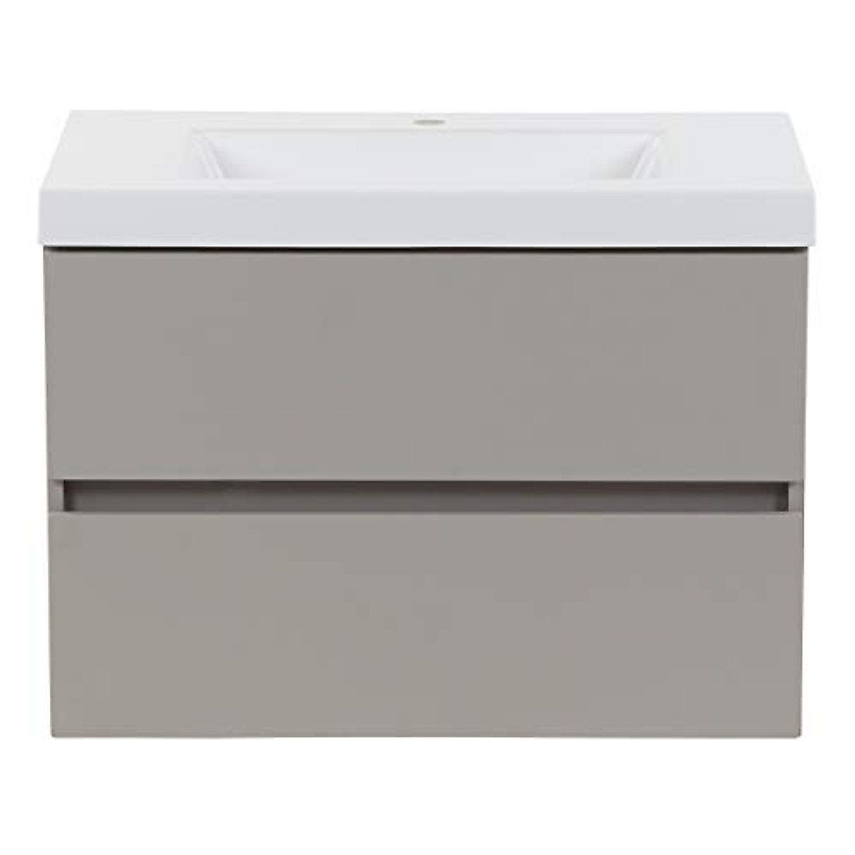 Spring Mill Cabinets Innes Floating Bathroom Vanity with 2 Drawers and White Sink Top, 30.5" W x 18.87" D x 22.25" H,Grey