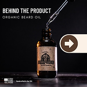 Johnny Slicks Organic Beard Oil | Moisturizes, Reduces Dry Skin & Itch | US Made, Veteran Owned (Chemical-free w/Tea Tree, Jojoba, Coconut & Argan), Original