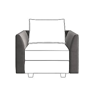HONBAY Armrest Module for Modular Sectional Sofa, Pair of Sofa Armrest for Sectional Modular Couch, Velvet Grey