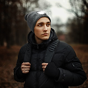 Etsfmoa Unisex Beanie with The Light Gifts for Men Dad Father USB Rechargeable Caps