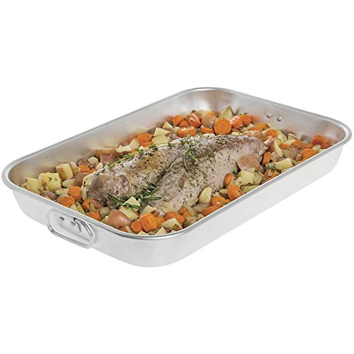 Browne Aluminum Roasting Pan with Handles - 18"L x 12"W x 2"H