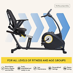 LifeSpan Fitness Recumbent Bike LifeSpan R5i Recumbent Stationary Bike, Black