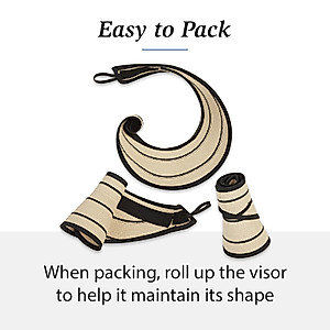 Wallaroo Hat Company Women’s Savannah Sun Visor Wide Brim, Packable Design and Adjustable Sizing for Medium Crown Sizes Versatile Style for Beach, Sports and Casual Summer Looks (Navy/Camel)