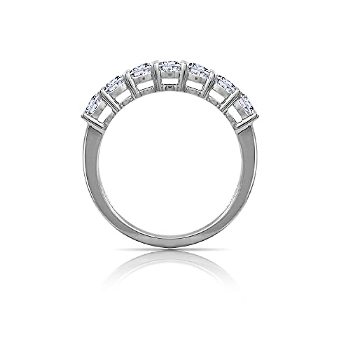 Amazon Collection Platinum-Plated Sterling Silver 7-Stone Ring made with Infinite Elements Cubic Zirconia (1 cttw), Size 7