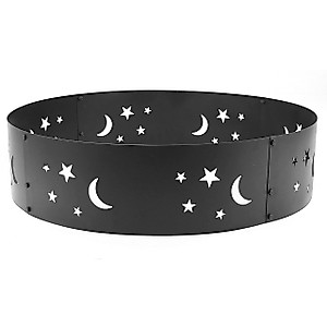 Sunnydaze Big Sky 36-Inch Fire Ring - Heavy-Duty 0.6mm Thick Steel Metal Rim - for Patio and Backyard Use