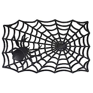 Northlight Black Spider Web Rectangular Halloween Doormat 18" x 30"