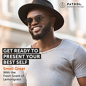 Beard Patrol Men's Beards & Mustaches Balm - Grooming Treatment with Argan Oil, Shea Butter, & Cocoa Butter Strengthens & Softens - Lemongrass Scent Leave-in Conditioner Wax - Pack of 1