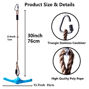 OMNISAFE Ninja-Twister Swing Spins Set, 360° Handle Twist-Kid Ninja Hang Toys, Adjustable Slackline Attachments, Playground Doorway Outdoor Backyard Toddler Swing, Exercise Coordination & Strength