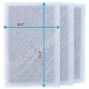 RAYAIR SUPPLY 20x24 Dynamic Air Cleaner Replacement Filter Pads 20X24 Refills (3 Pack) White