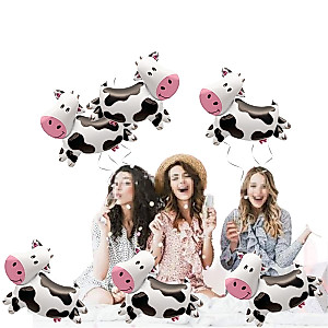 6 PCS Cow Balloons Cow Print Large Mylar Foil Balloons 36 Inches Cow Shape Balloon Baby Shower Girl One 1st Birthday Party Western Cowboy Theme Party Farm Animal Theme Decorations Birthday Supplies