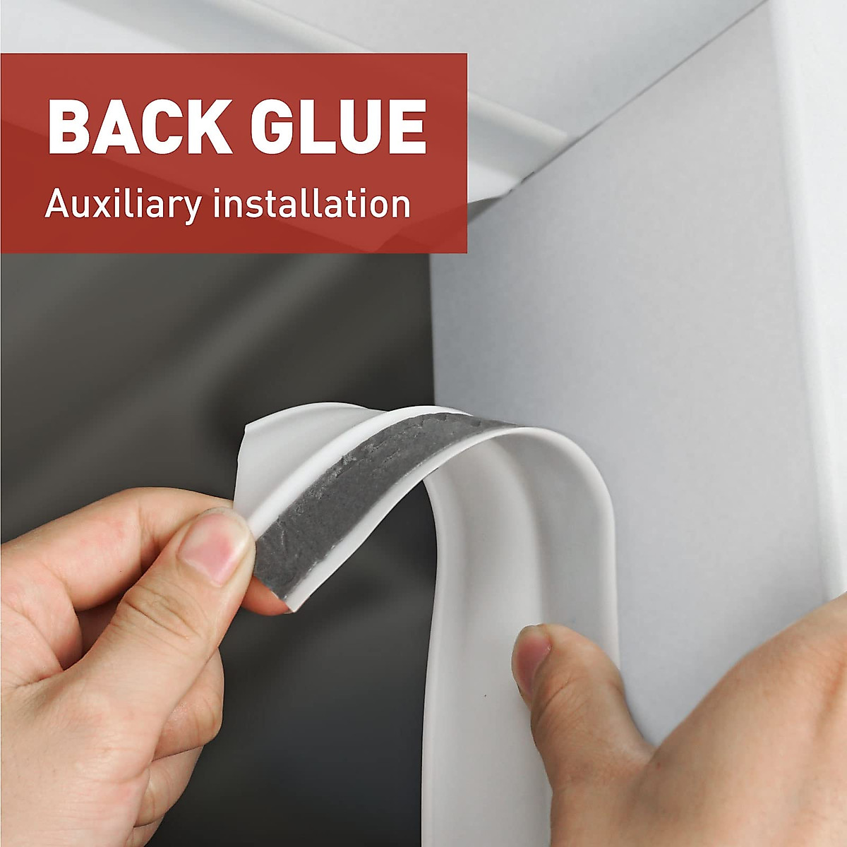 FOSLUOC Garage Door Seal Top and Sides Seal Strip White 34 FT Adhesive Backed Rubber Weather Stripping Replacement Weatherproofing Universal Sealing