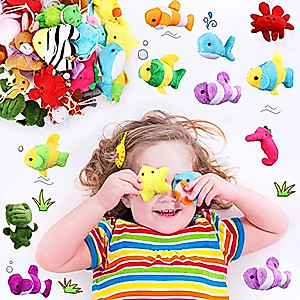 42 Pieces Mini Plush Animals Toys Set, Cute Small Stuffed Animal Plush Keychain Decorations for Themed Party Favors, Carnival Prizes, Classroom Rewards, Goody Bags Filler for Boys Girls