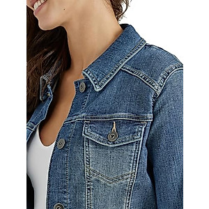Wrangler Authentics Women's Stretch Denim Jacket, Blue, Large