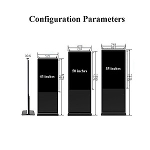 43-Inch Vertical Advertising Screen, 1GB+16GB, Floor-Standing Led Signage, 1920 * 1080P, Commercial Advertising Display, Digital Signage With Automatic Media Player,55inches