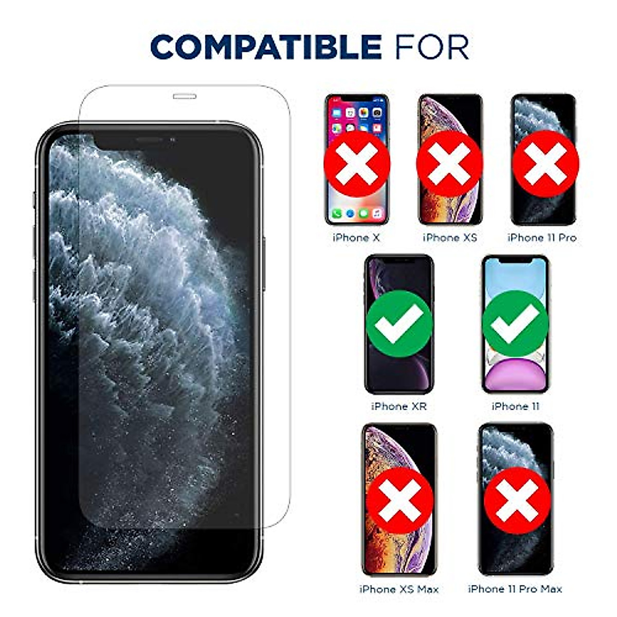 Tech Armor HD Clear Film Screen Protector Designed for Apple iPhone 11 and iPhone Xr 6.1 Inch 4 Pack 2019