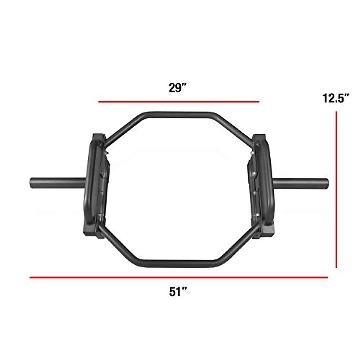CAP Barbell Olympic Trap Bar, Hex Bar, Shrug Bar, Deadlift Bar, Black, 50 inches
