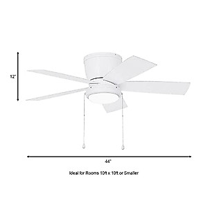 Home Decorators Collection Arleigh 44 in. LED Outdoor White Ceiling Fan with Light