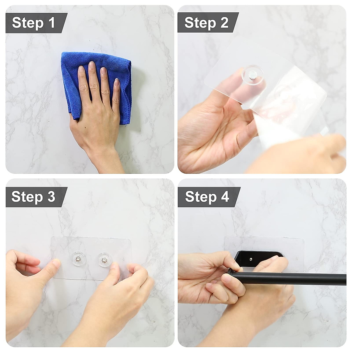 SUEH DESIGN Paper Towel Holder, Under Cabinet Paper Towel Holder Self Adhesive or Drilling Paper Towel Rack Wall Mounted Paper Towel Holder for Kitchen Bathroom