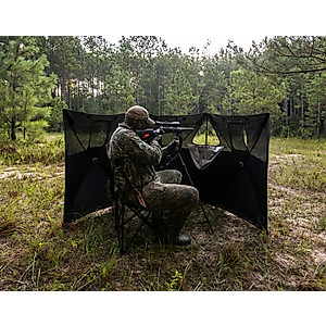 Primos Hunting DoubleBull 3-Panel Stakeout Blind with Surroundview 5 Shoot Through Ports in Mossy Oak Bottomland Camo 65165