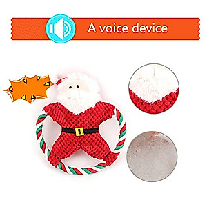 Yjcnelcr Dog Christmas Toy Santa Plush Rope Toy Stuffed Chew for Dogs Dental Care