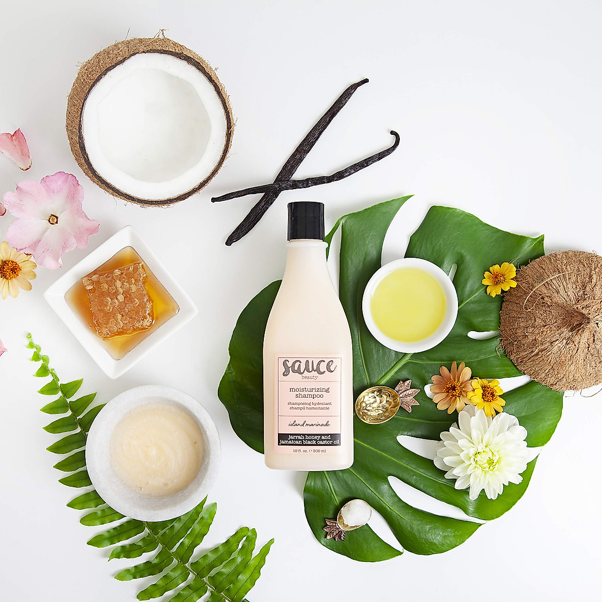 SAUCE BEAUTY Shampoo, Island Marinade Moisturizing Shampoo (10 Fl Oz) Anti Frizz Jamaican Black Castor Oil for Fine, Frizzy, Dry & Damaged Hair, Improves Hair Shine, Sulfate & Paraben-Free