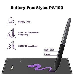 HUION H420X OSU Tablet Digital Drawing Tablet with 8192 Levels Pressure Battery-Free Stylus, 4.17x2.6 inch Digital Drawing Tablet Compatible with Window/Mac/Linux/Android for OSU, Online Teaching