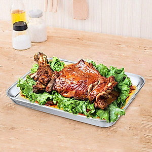 Mini Toaster Oven Tray Pan, P&P CHEF Stainless Steel Broiler Pan, Small Rectangle 9''x7''x1'', Non Toxic & Heavy Duty, Easy Clean & Dishwasher Safe