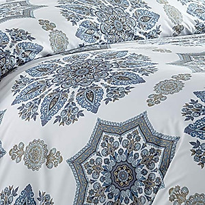 Infinity Collection - Premium Quality, Soft, Wrinkle, Fade, & Stain Resistant, Easy Care, Oversized Duvet Cover Set, King/California King, Blue