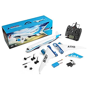 WLtoys XK A170 RC Airplane, 2.4GHz 4CH Remote Control Airplane with 3D/6G Mode Switchable 6-Axis Gyro, Brushless Motor - RC Toy Vehicle for Adults (HELIDIRECT)
