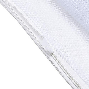 ALEGI Large Filter Media Bags,Aquarium Mesh Bags with Plastic Zipper,White Net Bags for Bio Balls, Ammonia Remover 17.8" by 13.5" (4pcs)