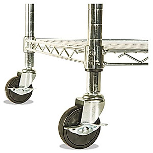 Alera NSF Certified 4-Shelf Wire Shelving Kit with Casters, 48w x 18d x 72h, Silver