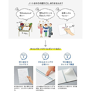 KOKUYO Spiral Lined Notebook, 8.3'' x 5.8'' Pastel Journal A5 Campus Soft Ring Notebooks with Dot 6 mm Ruled, 50 Sheets, Green 1 Subject Notebook, Note Taking for School. Japan Import (SU-S131BT-G)