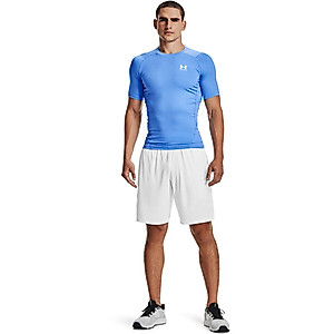 Under Armour Men's Armour HeatGear Compression Short-Sleeve T-Shirt , Carolina Blue (475)/White, Medium