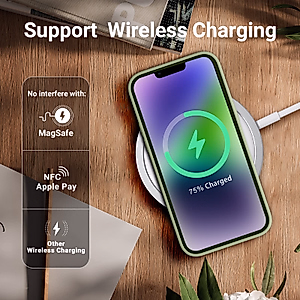 AOTESIER Compatible with iPhone 13 Pro Phone Case, [Military Shockproof Protection] Liquid Silicone Case with [Soft Anti-Scratch Microfiber Lining] Camera & Screen Protection 6.1 inch, Tea Green