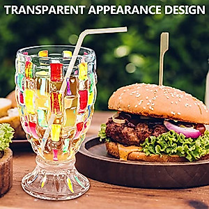 UPKOCH 2pcs Decorative Martini Holiday Rocks Drinks For Mug Multi-use Iced Painted Dinner Party Shower Breakfast Margarita Glasses Birthday Juice Goblets Container Painting Transparent
