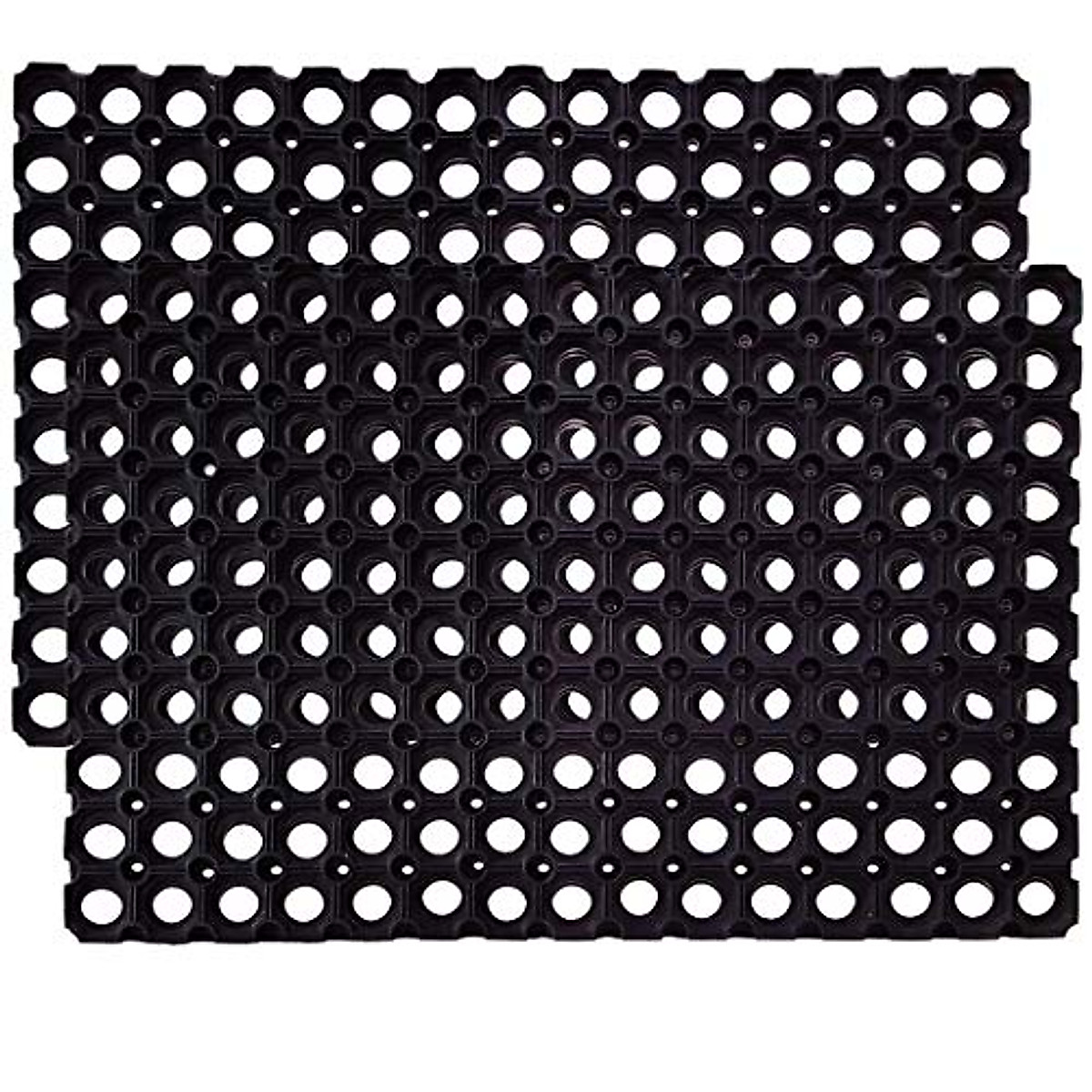 SafetyCare Interlocking Rubber Drainage Floor Mat - Anti-Fatigue - 24 x 16 inches - 2 Mats