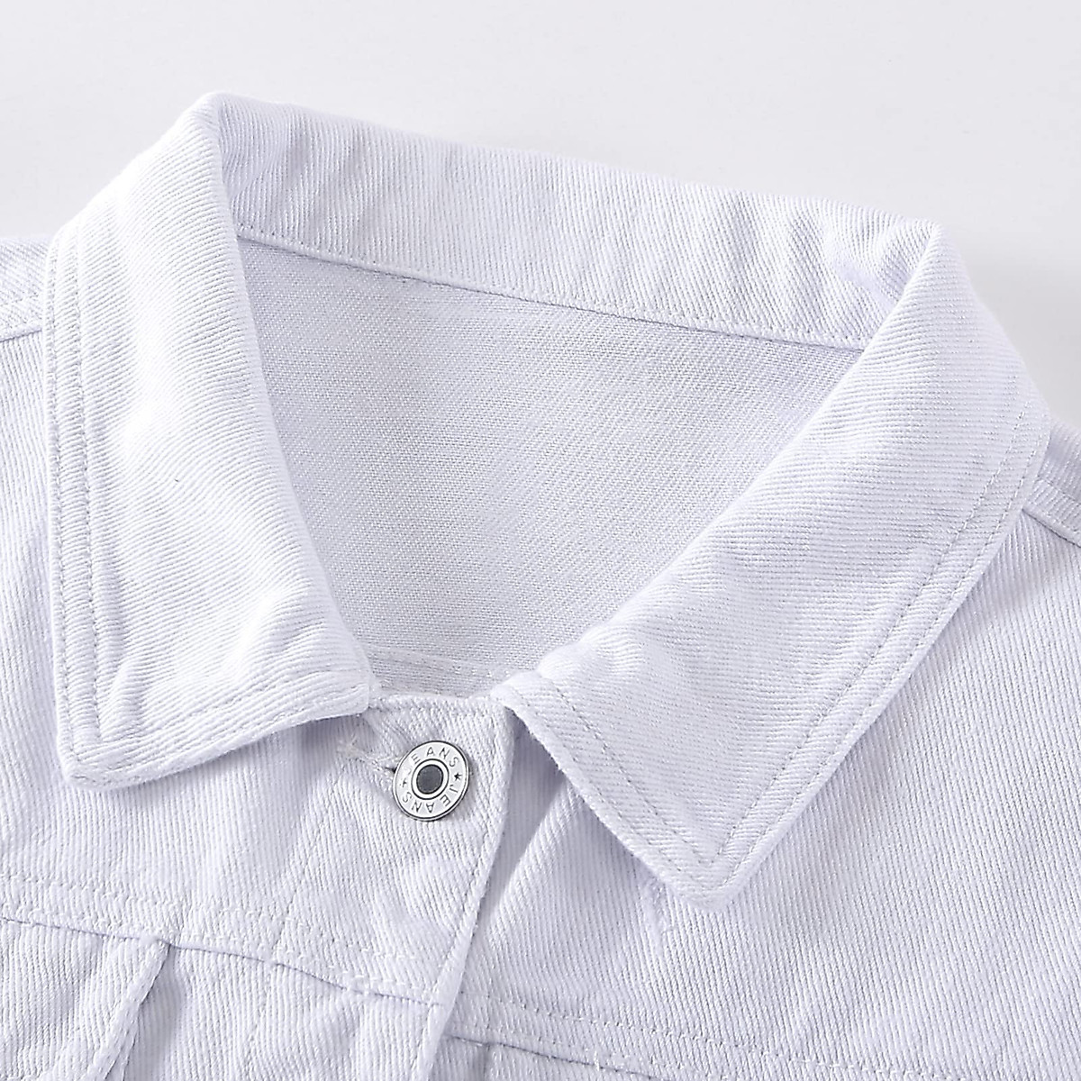 LifeShe Womens Button Down Jean Jacket Long Sleeves Casual Denim Jacket with Pockets