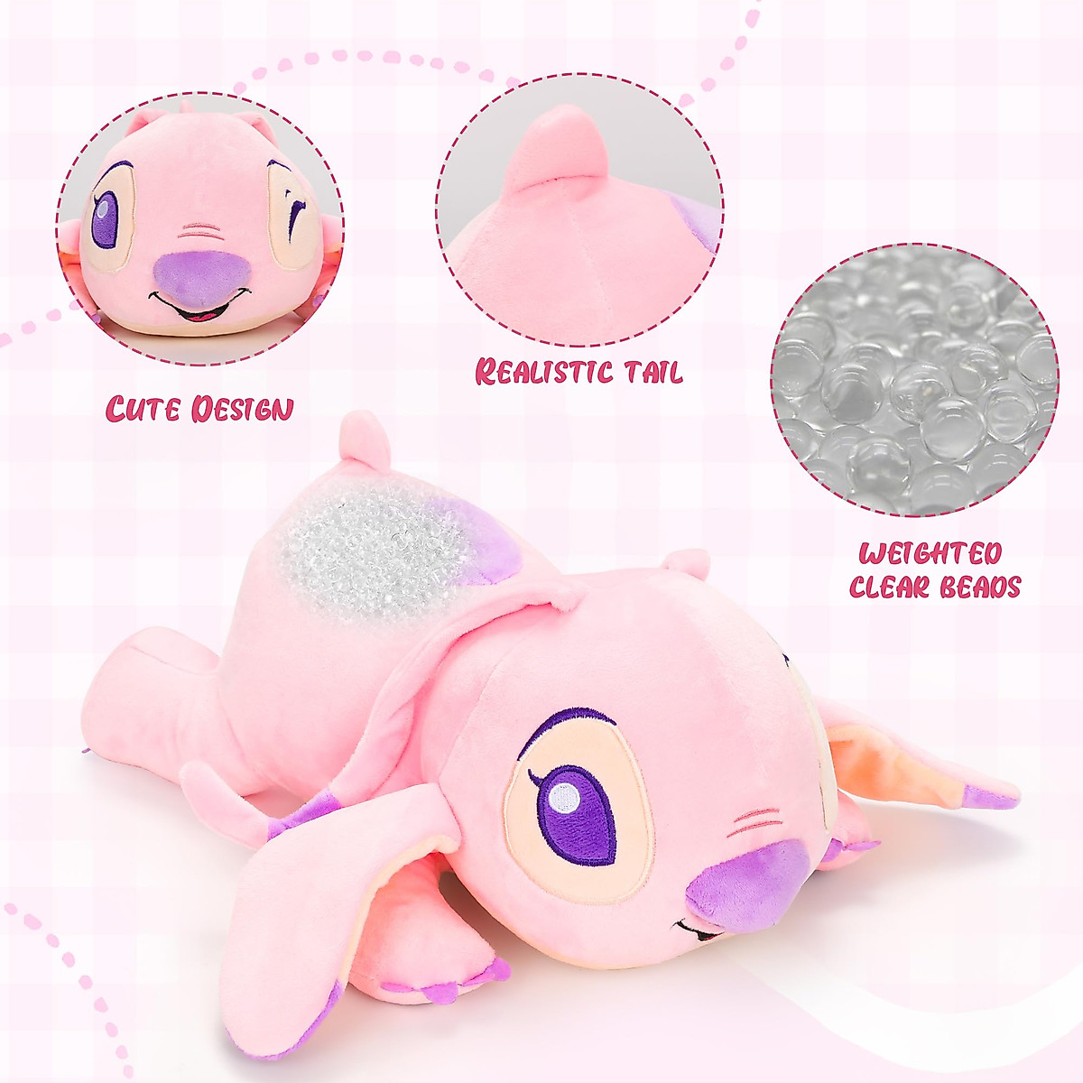 YJOO 16inch Angel Weighted Plush Toy - Weighted Plush Stuffed Animal Throw Soft Plush Sleeping Pillow Stuffed Animal Toys for Kids Gifts