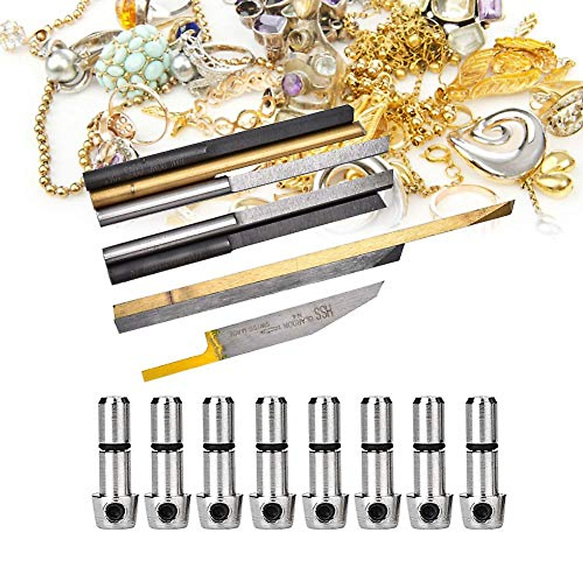 Jewelry Engraver Tools,Engraving Cutting Bits for Pneumatic Impact Engraving Machine Jewelry Tool Edge Tungsten Steel Carving Graver Knife