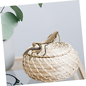 ULDIGI Tabletop Decor Mini Fairy Garden Animal Mini Mantis Model Desk Mantis Statue Novelty Mantis Decoration Ornament Good Luck Figurine Animal Statue Decor Animal Decor Retro Copper