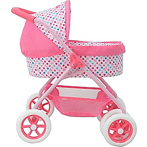 Kookamunga Kids Unicorn Reversible Doll Pram with Diaper Bag. for Kids Aged 3+ Fits Dolls up to 18". Doll not Included.