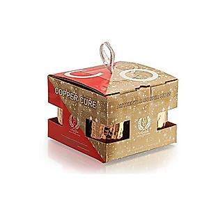 (Gift Set) Pure Copper Hammered Mugs with Copper Straws & Wooden Coasters Set of 4 - PREMIUM QUALITY -16 Oz Copper Cups - 100% Handcrafted - A Gift Pack for your loved Ones