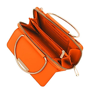 EVVE Small Top Handle Wristlet Clutch Purse,Trendy Crossbody Cell Phone Wallet Purse For Women | Orange
