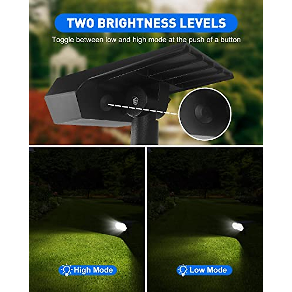 Trongle Solar Landscape Lights, [2 in 1] Bright Solar Spot Lights 2 Pack, IP65 Waterproof Solar Garden Light 6500K Path Light for Yard Garden Patio Driveway Porch Walkway Driveway Pool (Cool White)