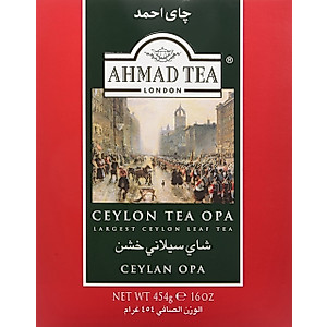 Ahmad Tea Black Tea, Ceylon Opa Loose Leaf, 454g - Caffeinated & Sugar-Free