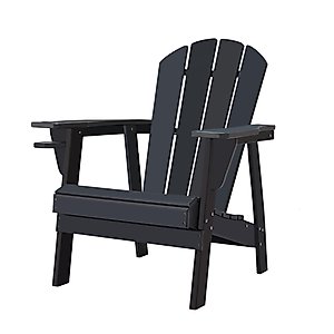 Restcozi Adirondack Chairs, HDPE All-Weather Adirondack Chair, Fire Pit Chairs (Classic, Black)
