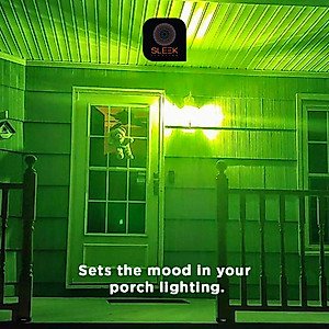 SLEEKLIGHTING 5Watt E12 LED Filament Candelabra Green Light Bulb, (60W Incandescent Replacement) Chandelier Torpedo Tip, Clear Glass Cover E12 Base 4 Pack